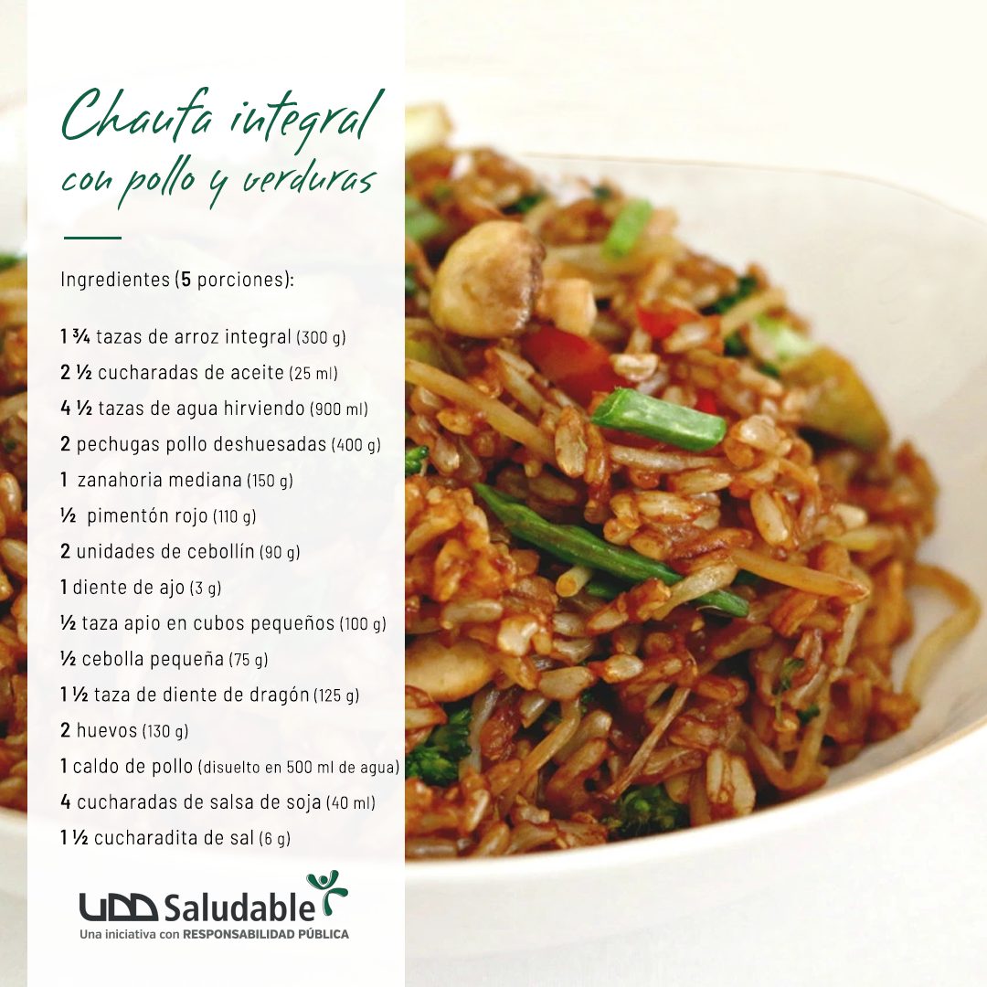 UDD Saludable presenta: Chaufa integral con pollo y verduras - UDD